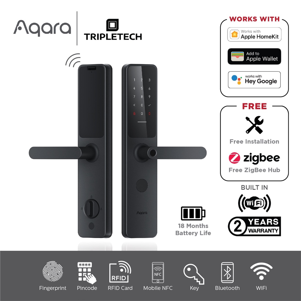 Aqara A100 Smart Digital Door Lock Zigbee HomeKit HomeKey Google ...
