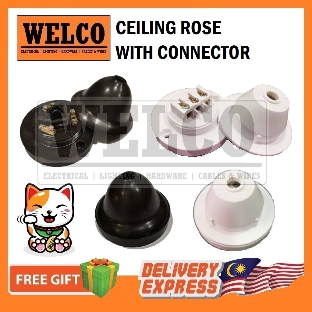 CEILING ROSE WITH CONNECTOR [WHITE] | Shopee Malaysia
