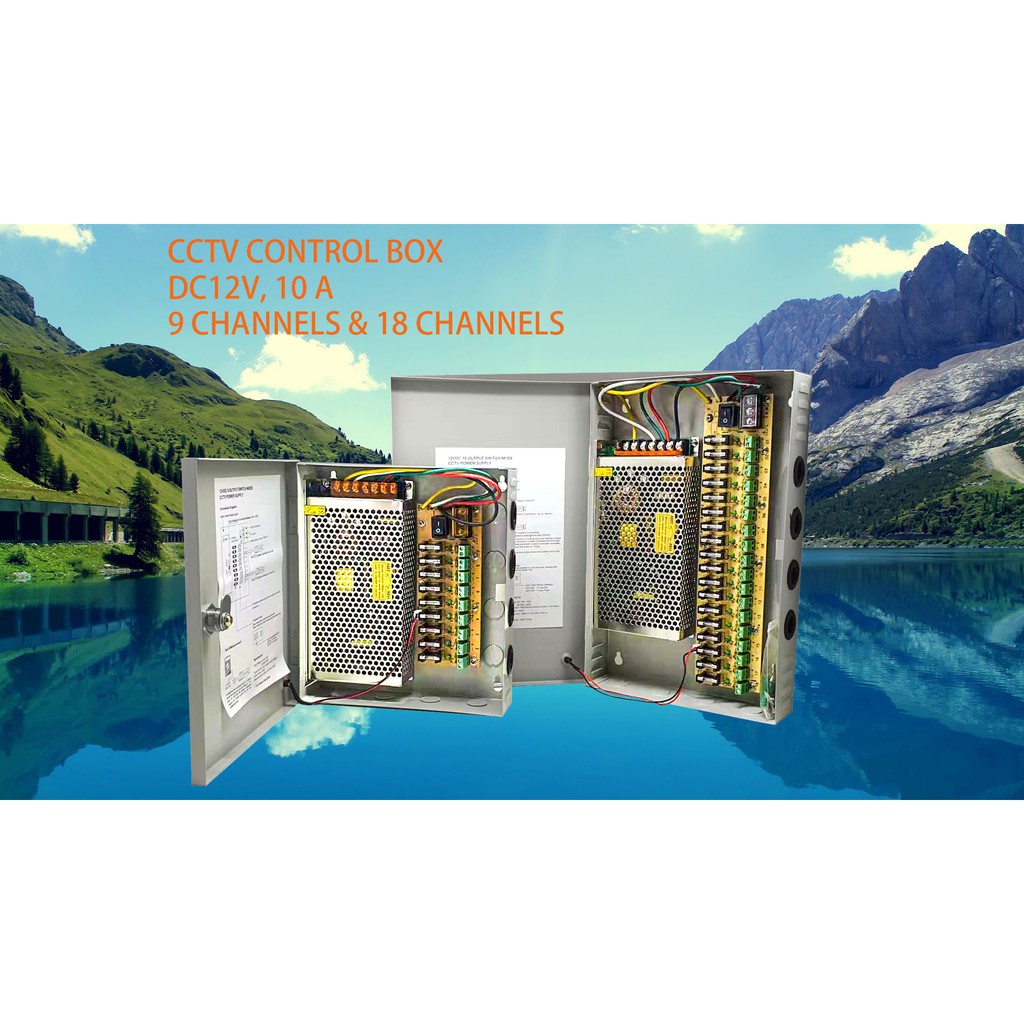 CCTV Switching Power Supply Distributor 9 & 18 Channels Input AC230V ...