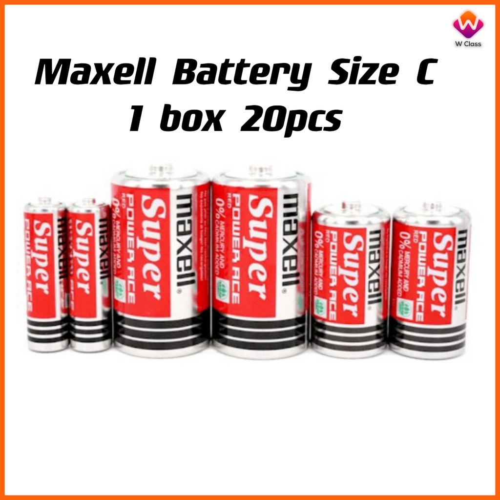 Battery Size C Original MAXELL Super Power Ace Red Heavy Duty Bateri Shrink Pack 1.5V | Shopee ...