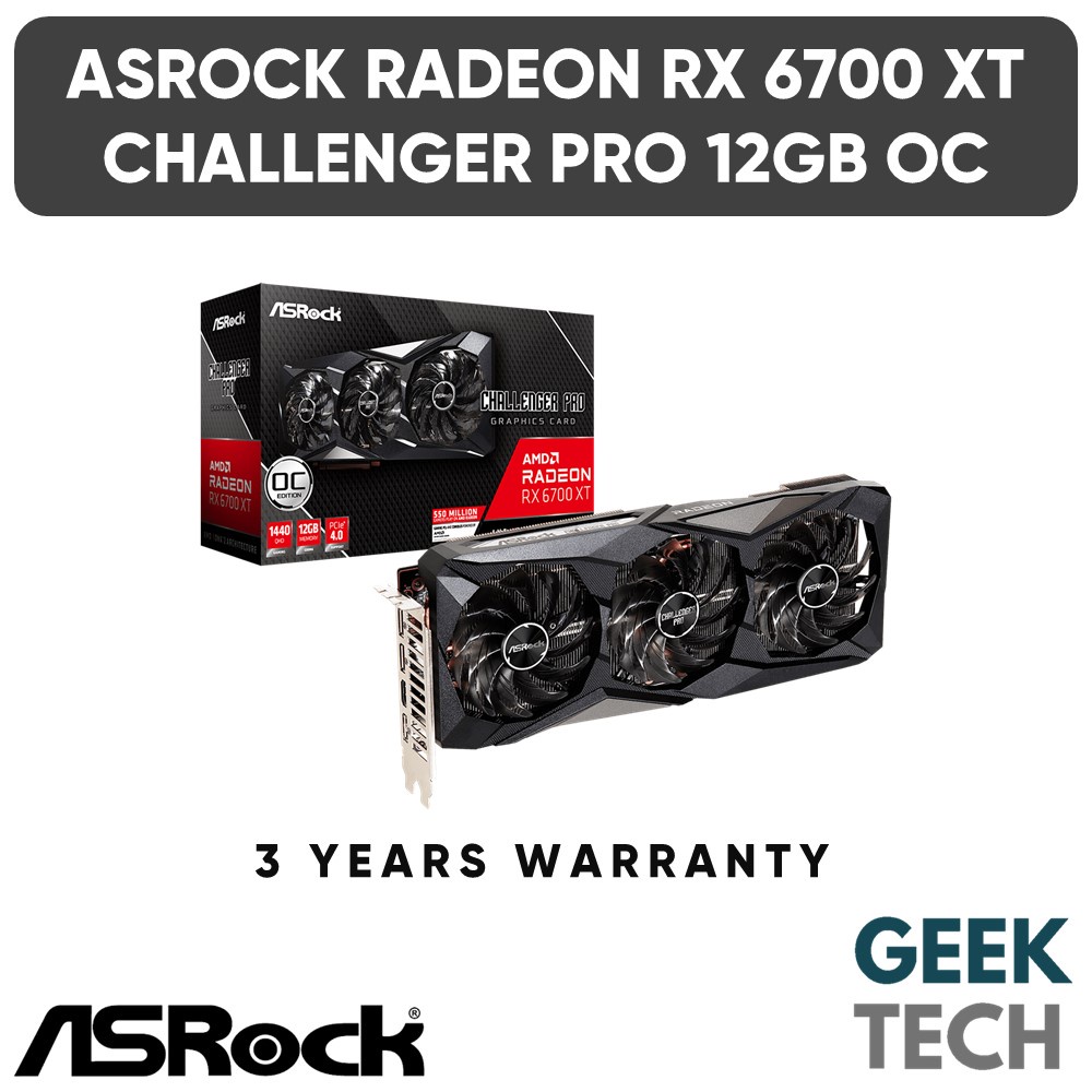 ASROCK AMD Radeon RX 6700 XT Challenger Pro 12GB OC GDDR6 | Shopee Malaysia