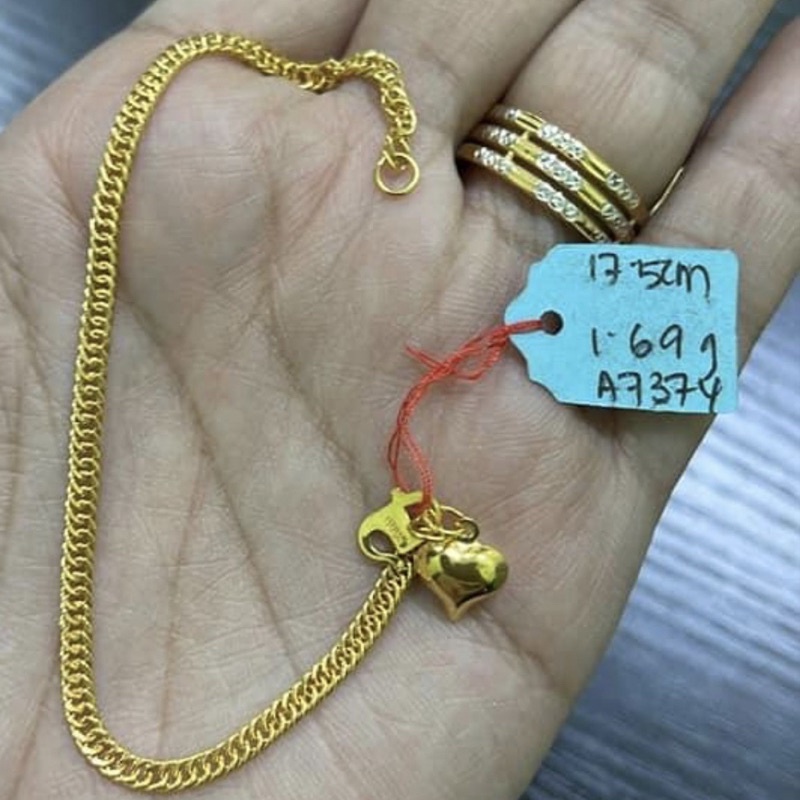 Rantai Tangan Lipan Korea Cop 916 Emas Korea 24k Gelang Tangan Emas ...
