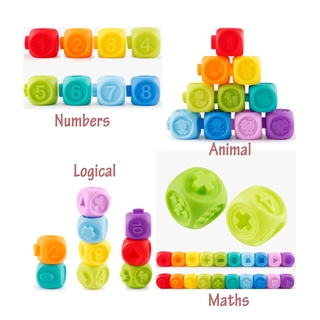 Baby Soft Silicon Blocks Early Learning Teether Toys Ball Educational ...