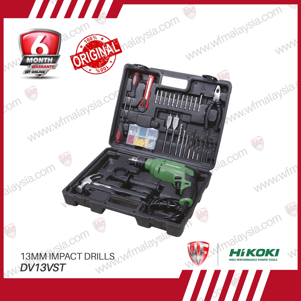 HIKOKI DV13VST 13MM 550W IMPACT DRILL SET WITH ACCESSORIES (6 MONTHS ...
