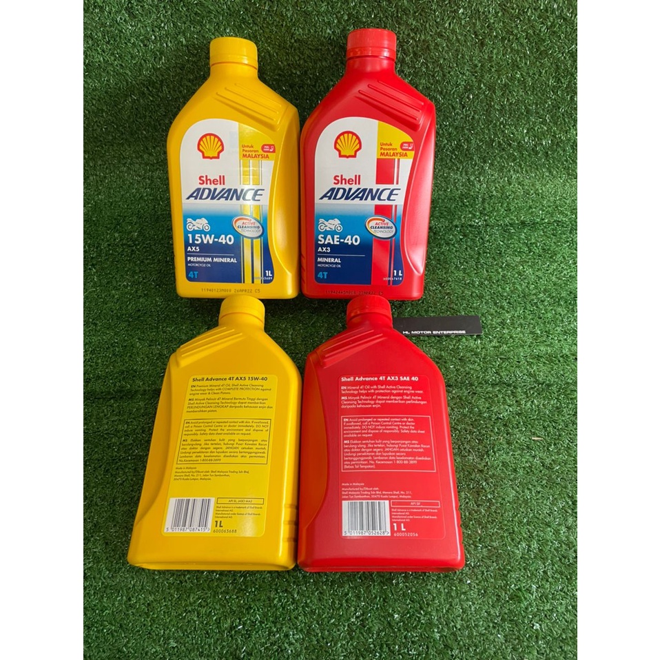 SHELL ADVANCE AX3 SAE-40 AX5 15W40 4T PREMIUM MINERAL MOTORCYCLE ENGINE ...
