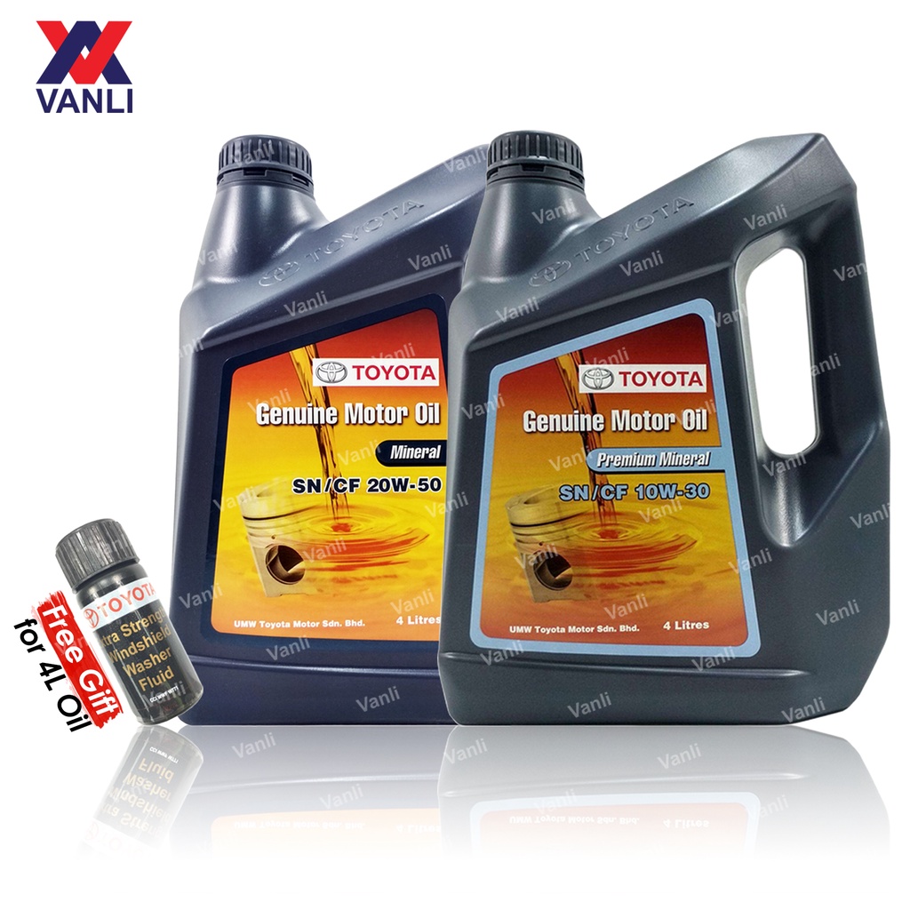 Toyota Genuine Premium Mineral 10W30 / Mineral 20W50 Engine Oil 4L ...