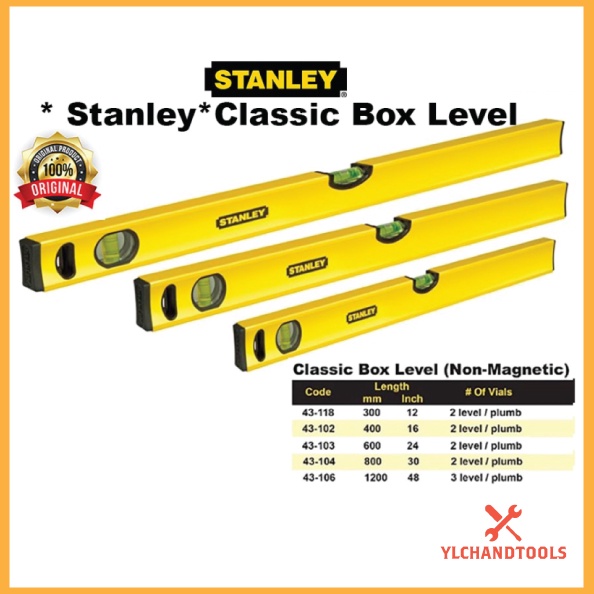 * STANLEY * CLASSIC BOX LEVEL ( 12'',16'',24'',30'',48'' ) | Shopee ...