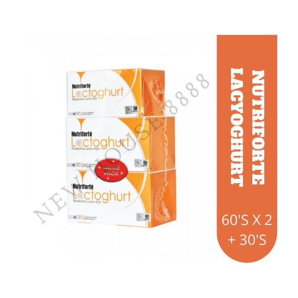 Nutriforte Lactoghurt Probiotics With FOS [ 60'S X 2 + 30'S ] EXP04 ...