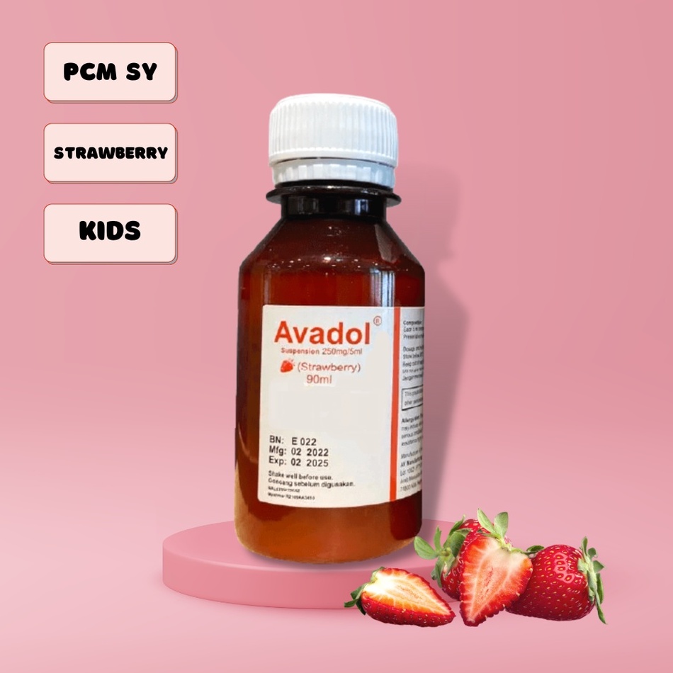 Avadol PCM Suspension 250mg/5ml 90ml (Strawberry) | Shopee Malaysia