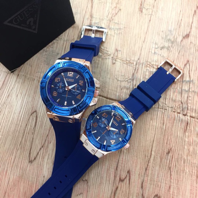 Guess couple set watch analog function rubber strap | Shopee Malaysia