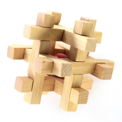Wooden Take the Ball from Cage Lock Logic Puzzle Burr Puzzles Brain ...