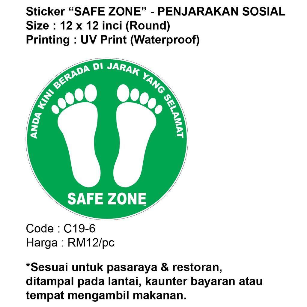 Sticker SOP-Penjarakan Sosial (C19-6) | Shopee Malaysia