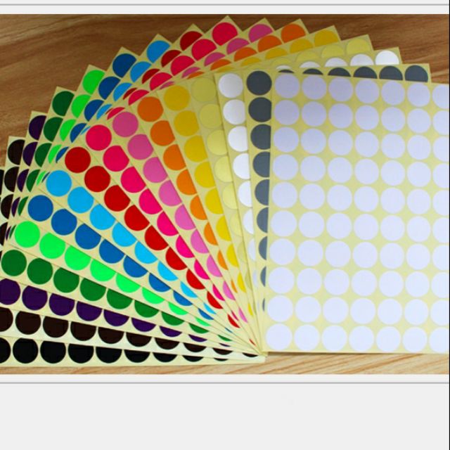 *Ready Stock* Colourful 16mm Round Dot Sticker Self Adhesive Write ...