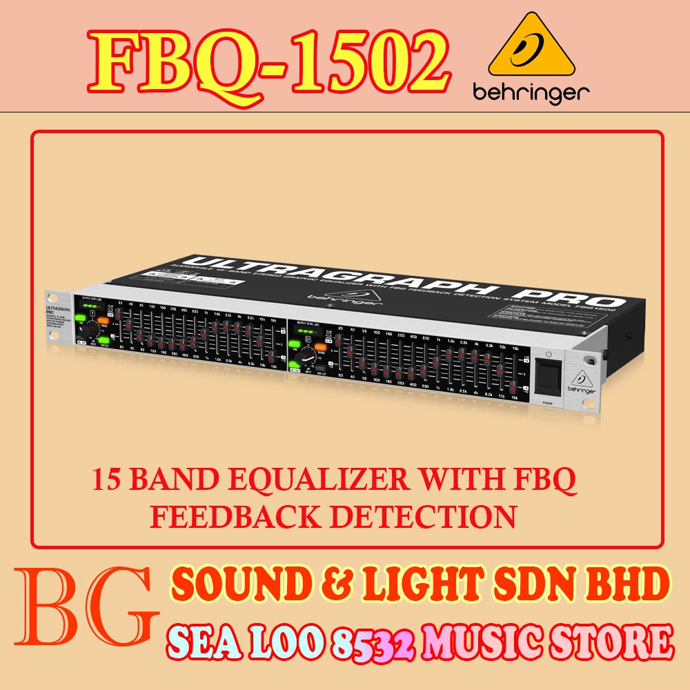 BEHRINGER FBQ-1502HD / FBQ1502 15-BAND EQUALIZER WITH FBQ FEEDBACK ...