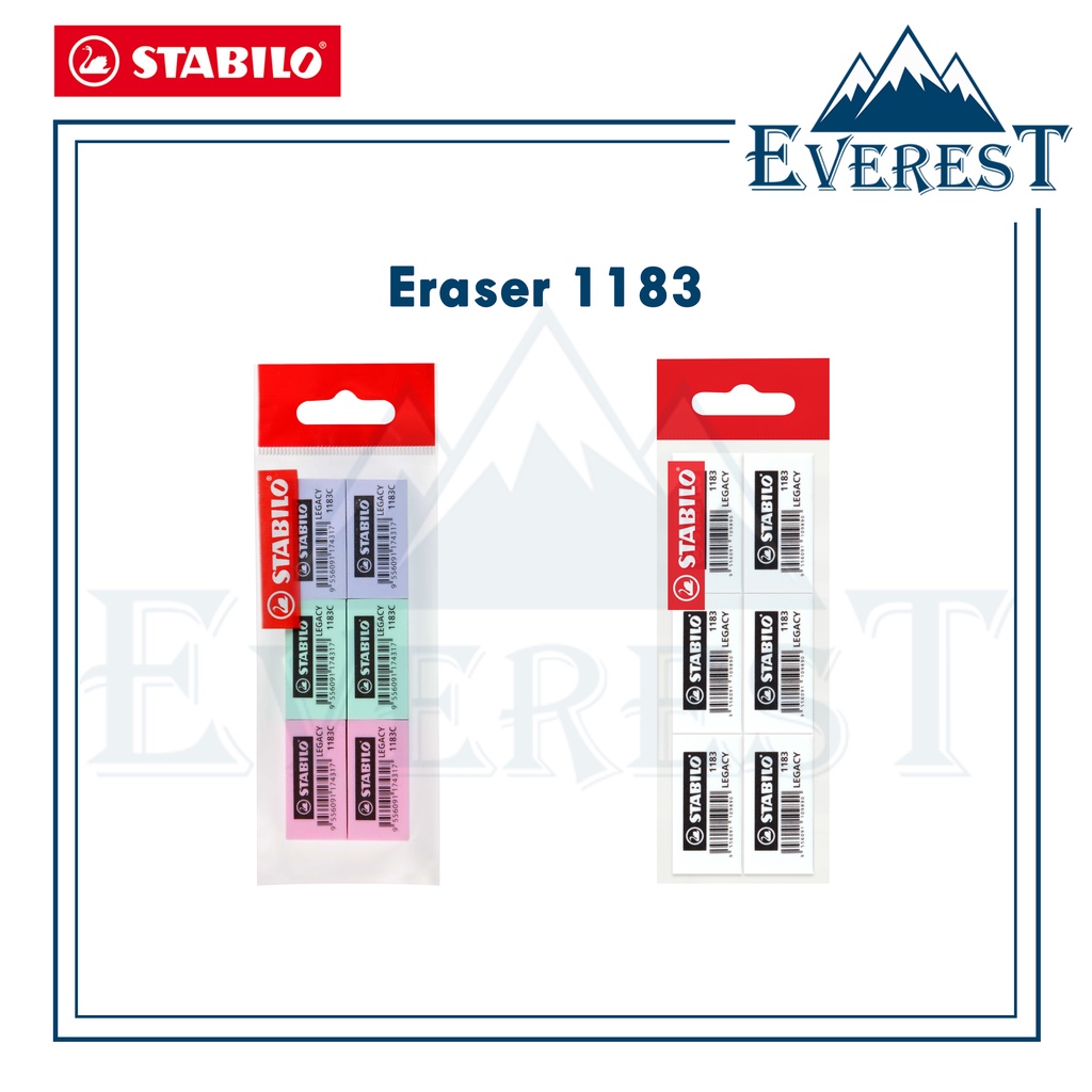 Stabilo Eraser Legacy 1183 6pcs/set Pemadam (1set) | Shopee Malaysia