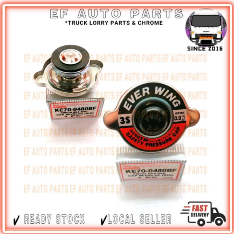 RADIATOR CAP WITH VALVE BUTTON R123 0.9 KE70 CW520 HINO FUSO MITSUBISHI ...