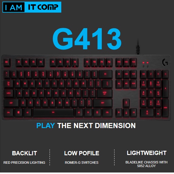 Logitech G413 / G413 SE / G413 TKL SE Carbon Mechanical Backlit Gaming ...