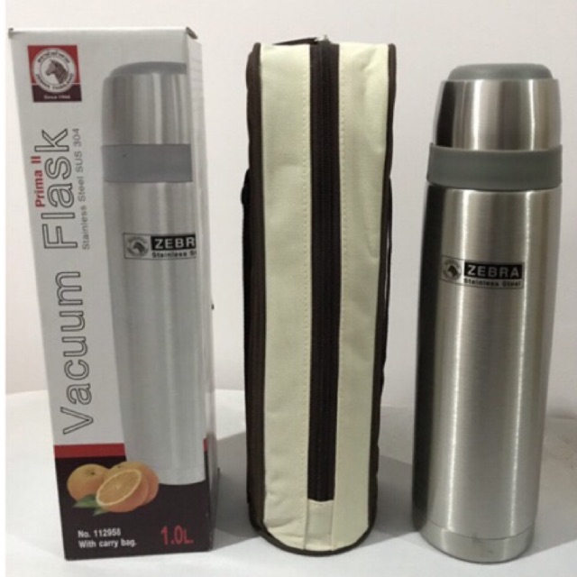 🚚 FREE SHIPPING (FREEGIFT) Zebra Vacuum Flask Prima II (With Pouch) 100 ...
