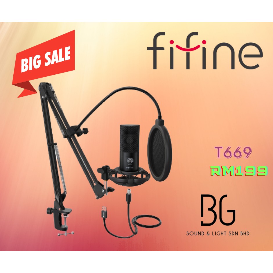 FIFINE T669 Studio Condenser USB Microphone, Computer PC Microphone Kit ...