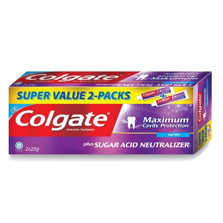 Colgate Sugar Acid Neutraliser Cool Mint Toothpaste (225g x 2) | Shopee ...