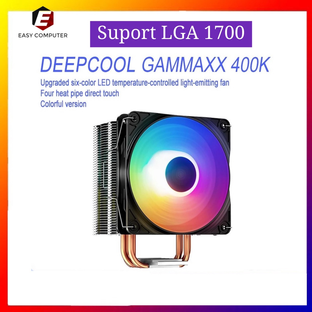( Support Intel LGA 1700 ) DEEPCOOL GAMMAXX 400K RGB CPU Air Cooler ...