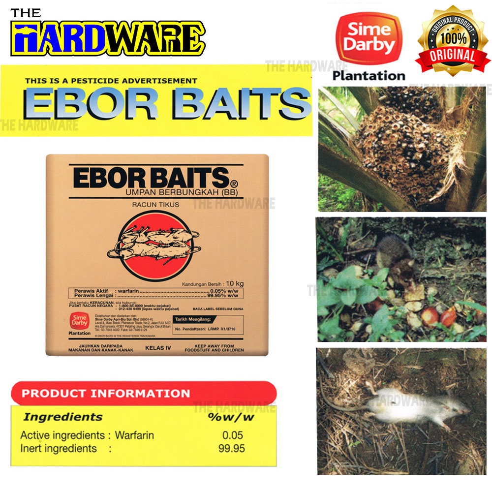 10KG EBOR MOUSE KILLER BAITS(SIME DARBY)/Racun Tikus Power Sekali ...