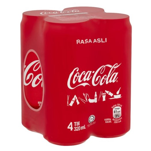 Coke Coca-Cola Rasa Asli/Kurang Kalori - 320ML /500 ML(Tin /Can ...