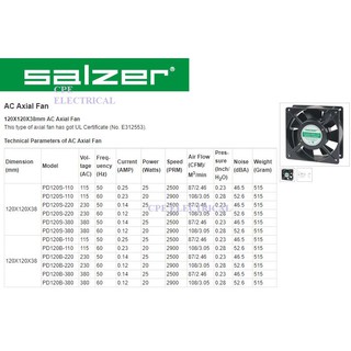 SALZER 4" 120mm X 120mm X 38mm AC Axial Fan / Cooling Blower 240VAC 110VAC | Shopee Malaysia
