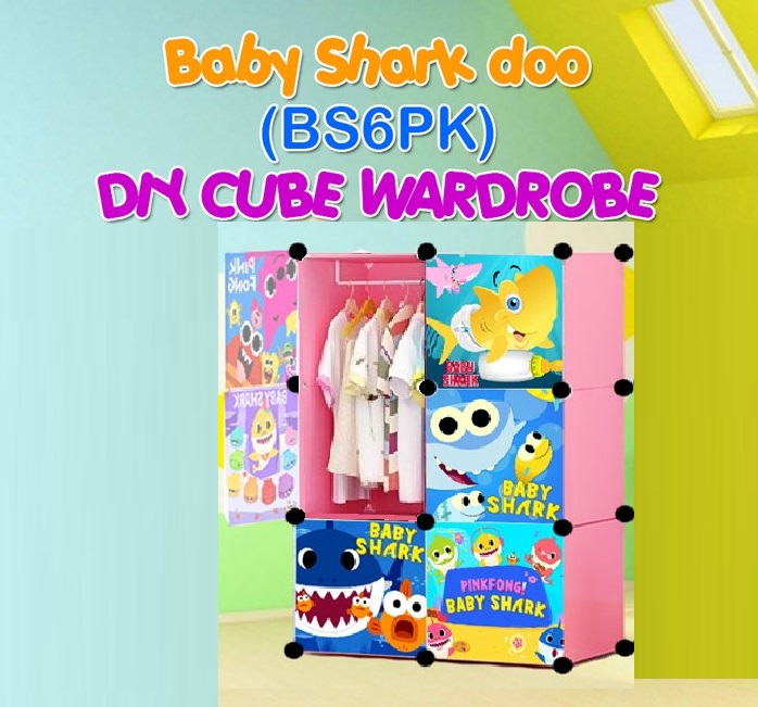 Almari Karton DIY Children Cartoon Cabinet Wardrobe Foldable Rack ...