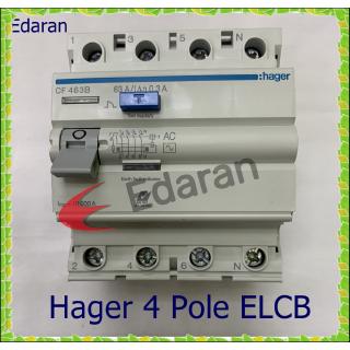 HAGER 4 Pole ELCB / RCCB 63A 30mA , 100mA Or 300mA (SIRIM Approve) | Shopee Malaysia