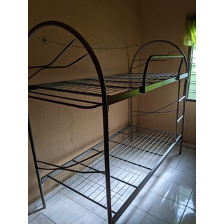 Heavy Duty Double Decker Single Size Bed Frame / Katil Besi 2 Tingkat ...