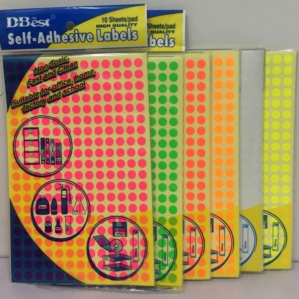 STICKER LABEL 8MM BULAT 10SHEET/PACK | Shopee Malaysia