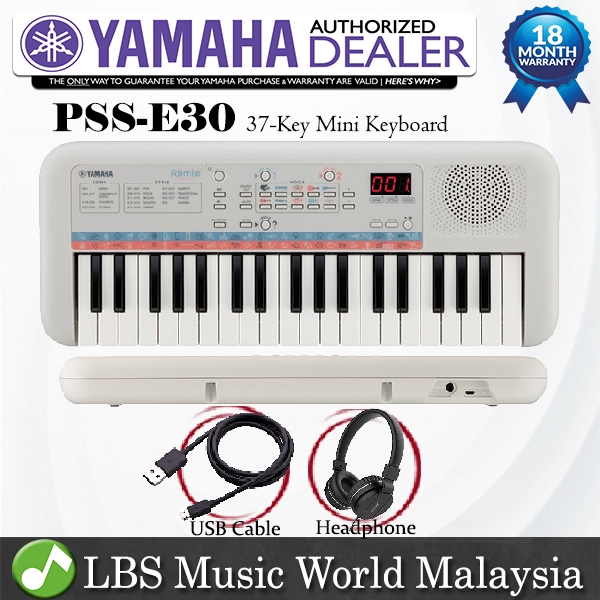 Yamaha PSS-E30 37 Key Mini Keyboard Electronic Music Piano With Headphone (PSSE30 PSS E30 ...