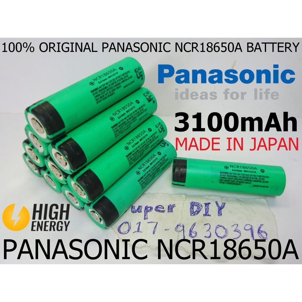 Panasonic NCR18650A NCR 18650 3.7V 4.2V 3100mAh Lithium ion Li-Ion Rechargeable charge LED Flash ...