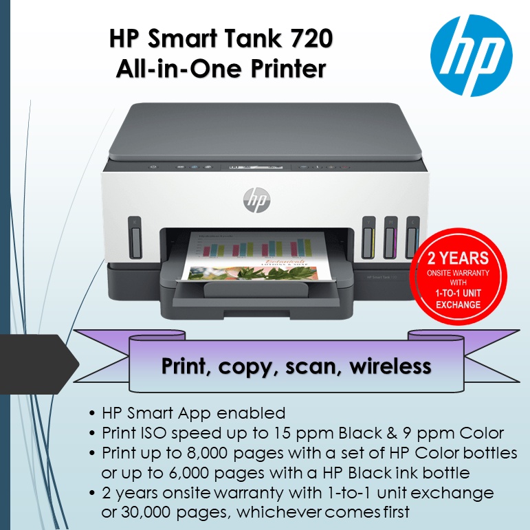 HP Smart Tank 720 All-In-One Printer - 6UU46A | Shopee Malaysia