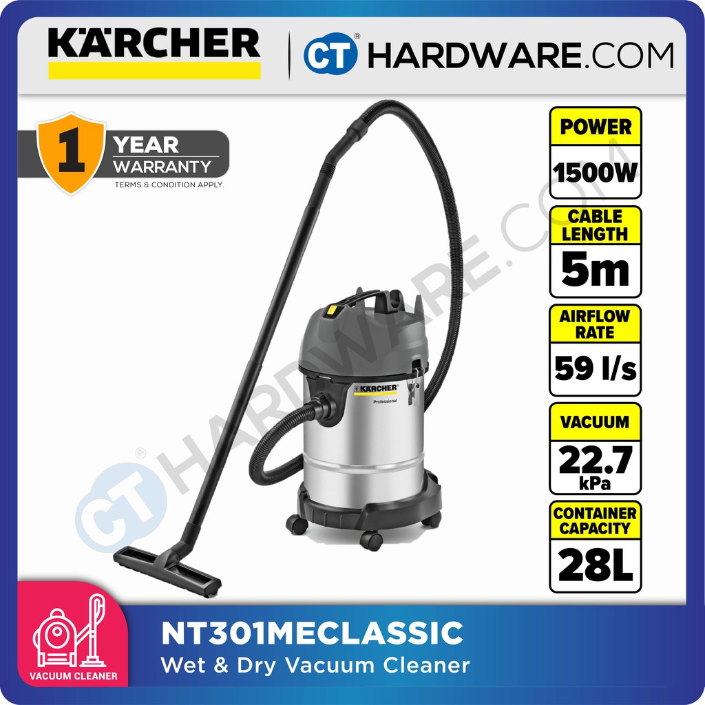 Karcher Nt 30 1 Me Classic Vacuum Cleaner Wet And Dry 30l 227kpa 1500w