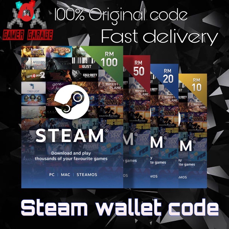 Steam wallet top-up RM5,10,20,50 [MYR code] Digital code instantly | Shopee Malaysia