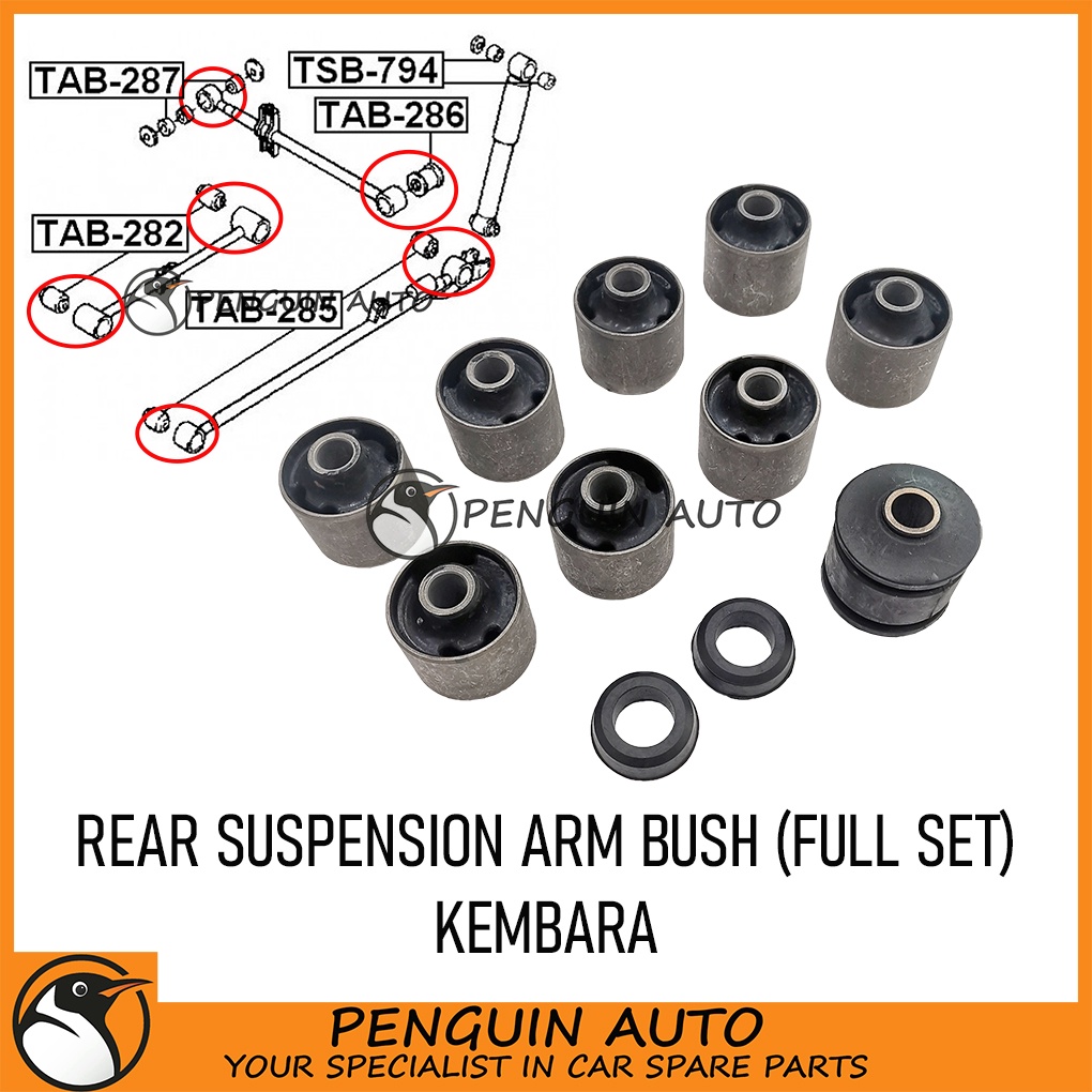 PERODUA KEMBARA REAR SUSPENSION ARM BUSH FULL SET | Shopee Malaysia