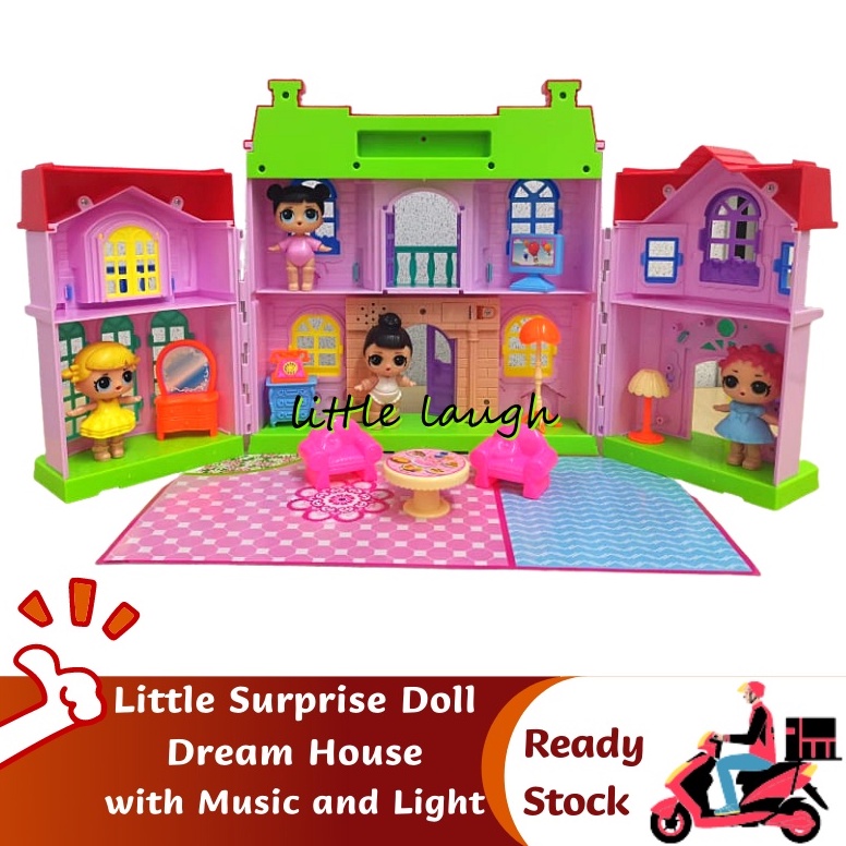 Little surprise doll Dream house 4 in 1 set Rumah LOL Rumah Mainan Doll ...