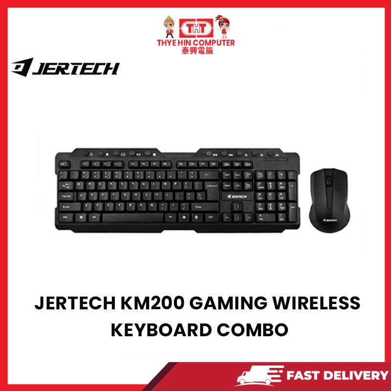 E13 JERTECH KM200 GAMING WIRELESS KEYBOARD MOUSE COMBO | Shopee Malaysia