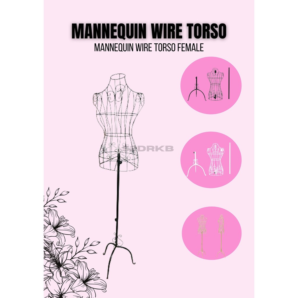 [READY STOCK] Female Metal Wire Dress Form Mannequin - Adjustable ...