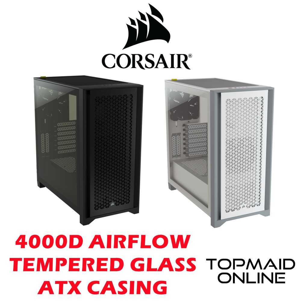CORSAIR 4000D AIRFLOW TEMPERED GLASS MID TOWER ATX CASING | Shopee Malaysia