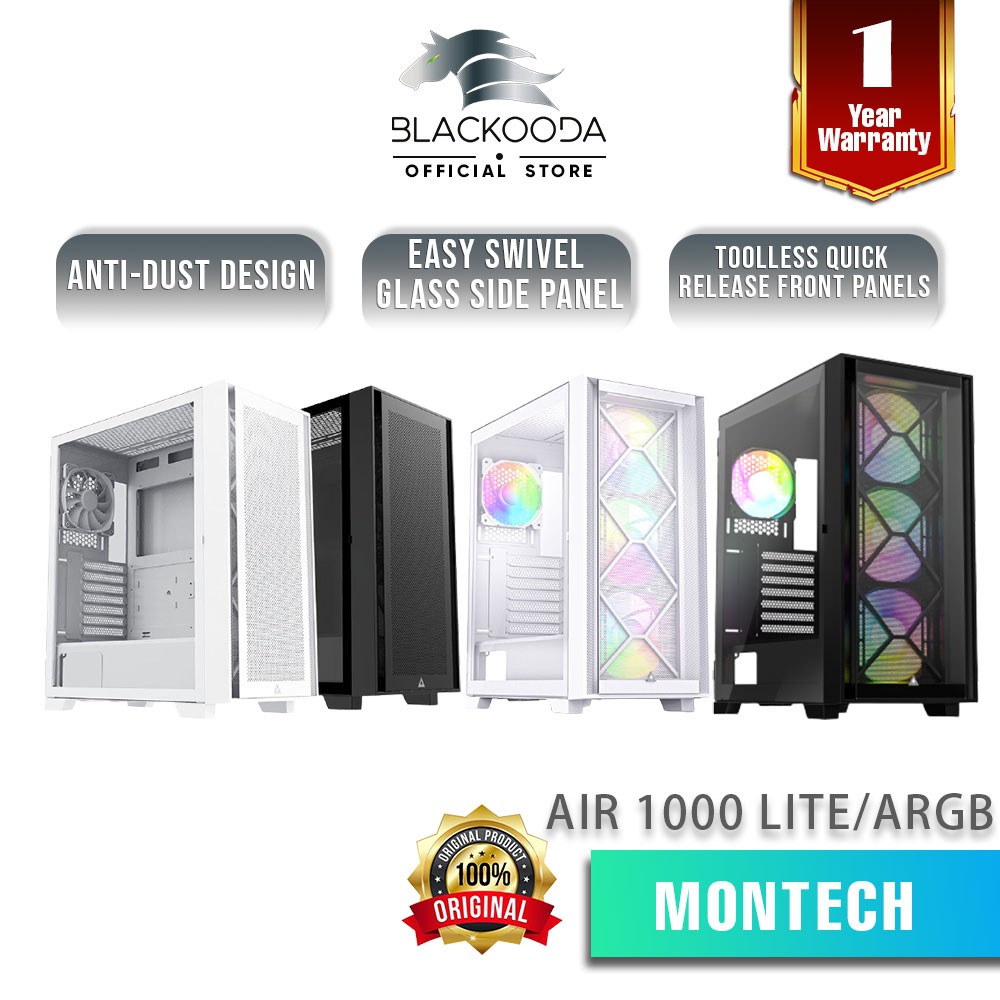 MONTECH AIR 1000 ARGB PREMIUM ARGB ATX CASE/ AIR 1000 ATX CASE LITE ...