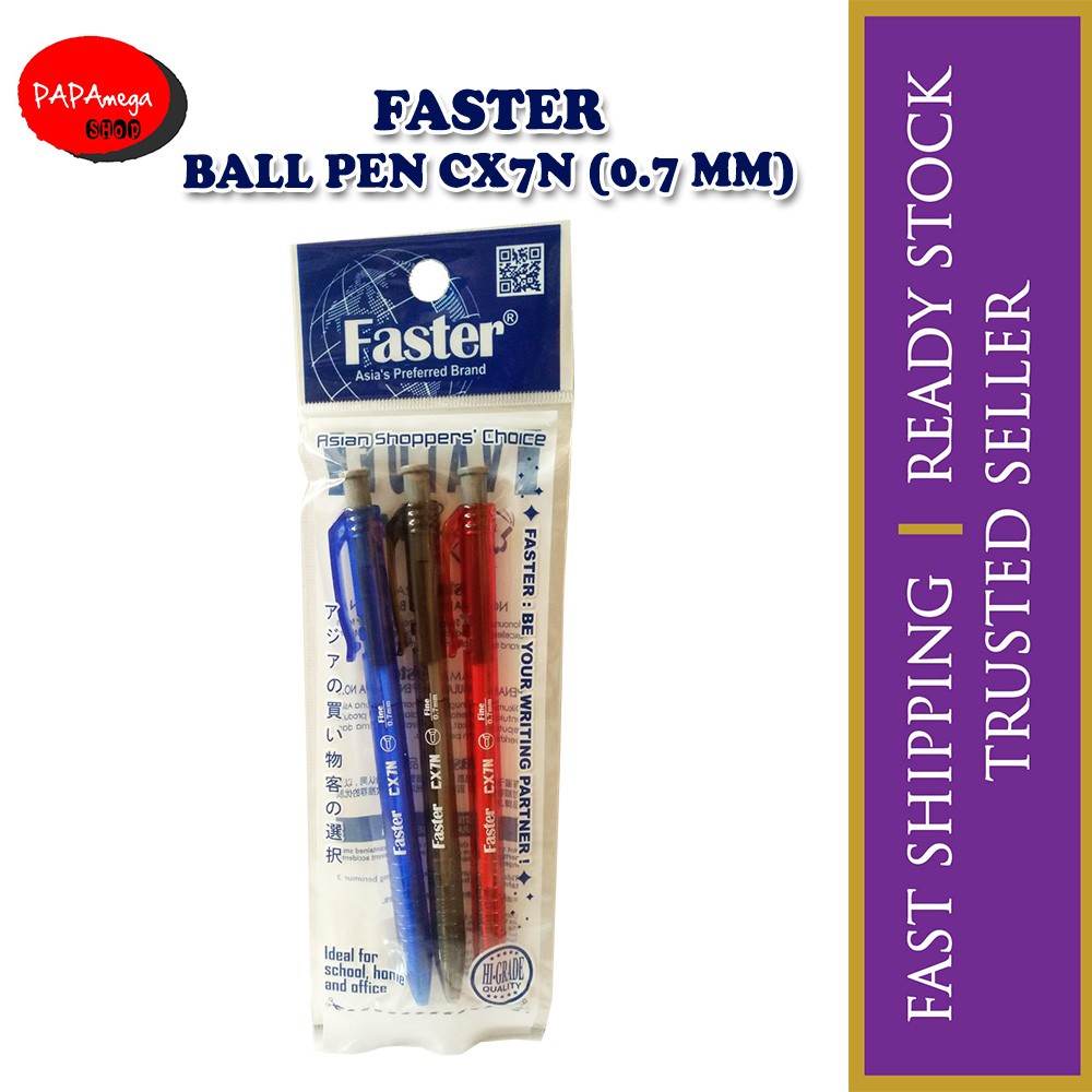 FASTER BALL PEN CX7N (0.7MM/MIX COLOURS) | Shopee Malaysia
