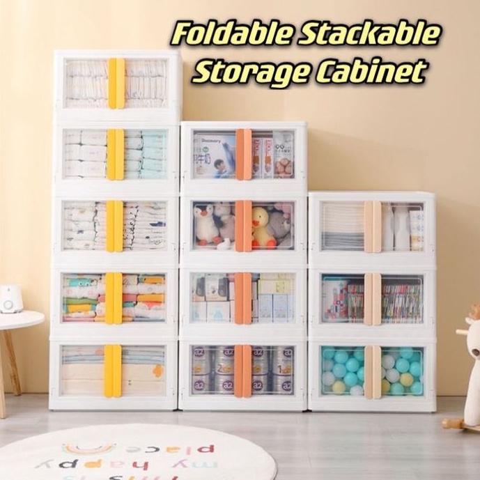 Foldable Stackable Plastic Storage Cabinet Storage Box Wardrobe Cabinet ...