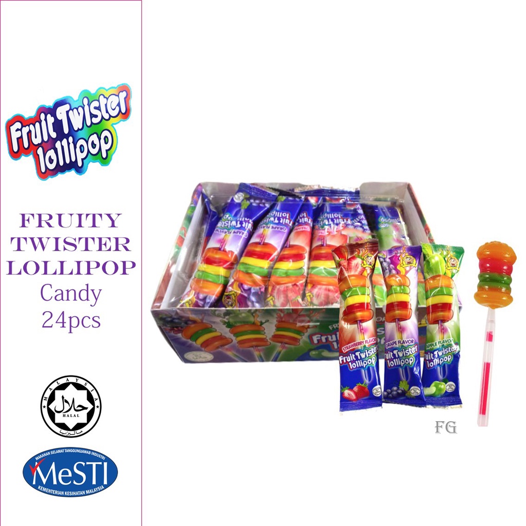 Fruity Twister Lollipop Candy 24pcs | Shopee Malaysia