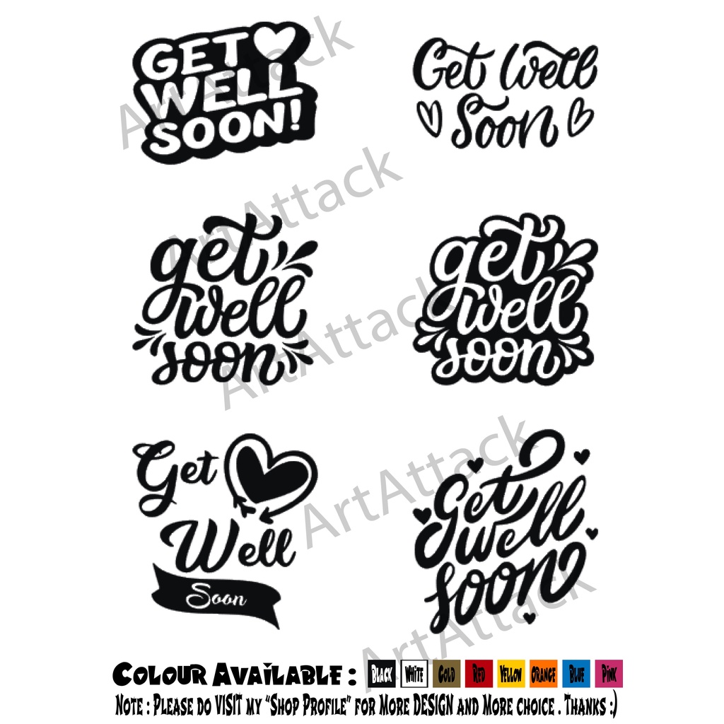 [READY STOCK] Get Well Soon Sticker for 10inch Foil Balloon ( Heavy ...