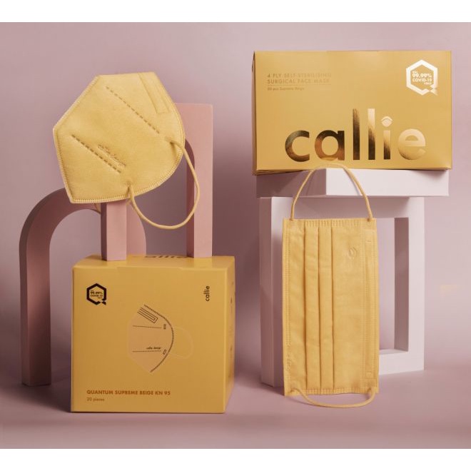 CALLIE KN95/4PLY/EARLOOP Quantum Series Supreme Beige Face Mask (Dented ...