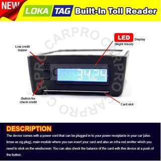 LOKATAG Built-In Toll Smart Tag Reader with Balance Credit Reader LED ...
