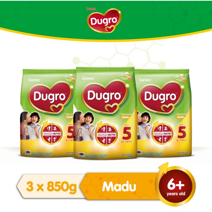 Dumex Dugro Step 5 (6+ Years) - Honey (850g x 3) | Shopee Malaysia
